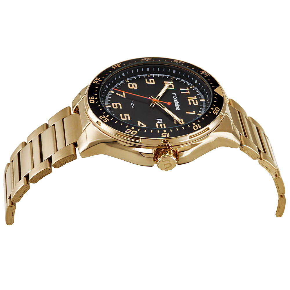 Relógio Masculino Esportivo Dourado