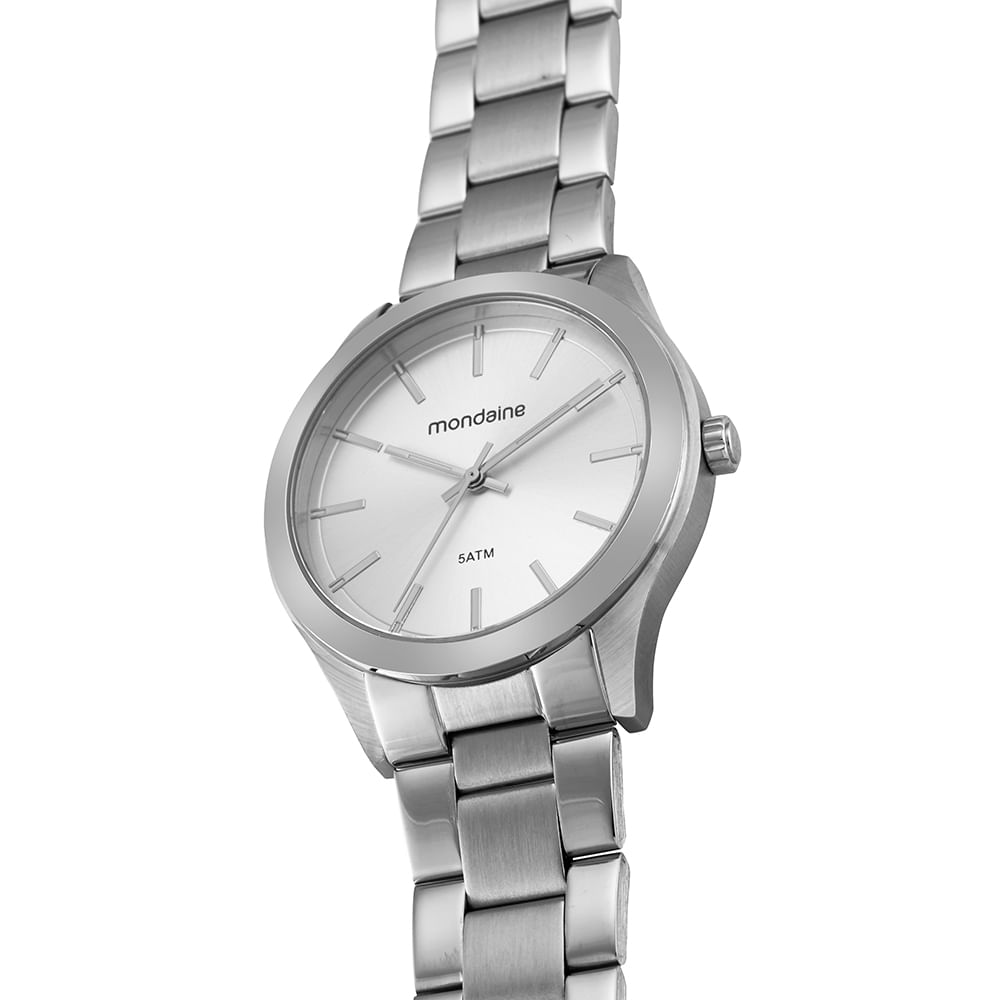 Relógio Feminino Aço Casual Prata